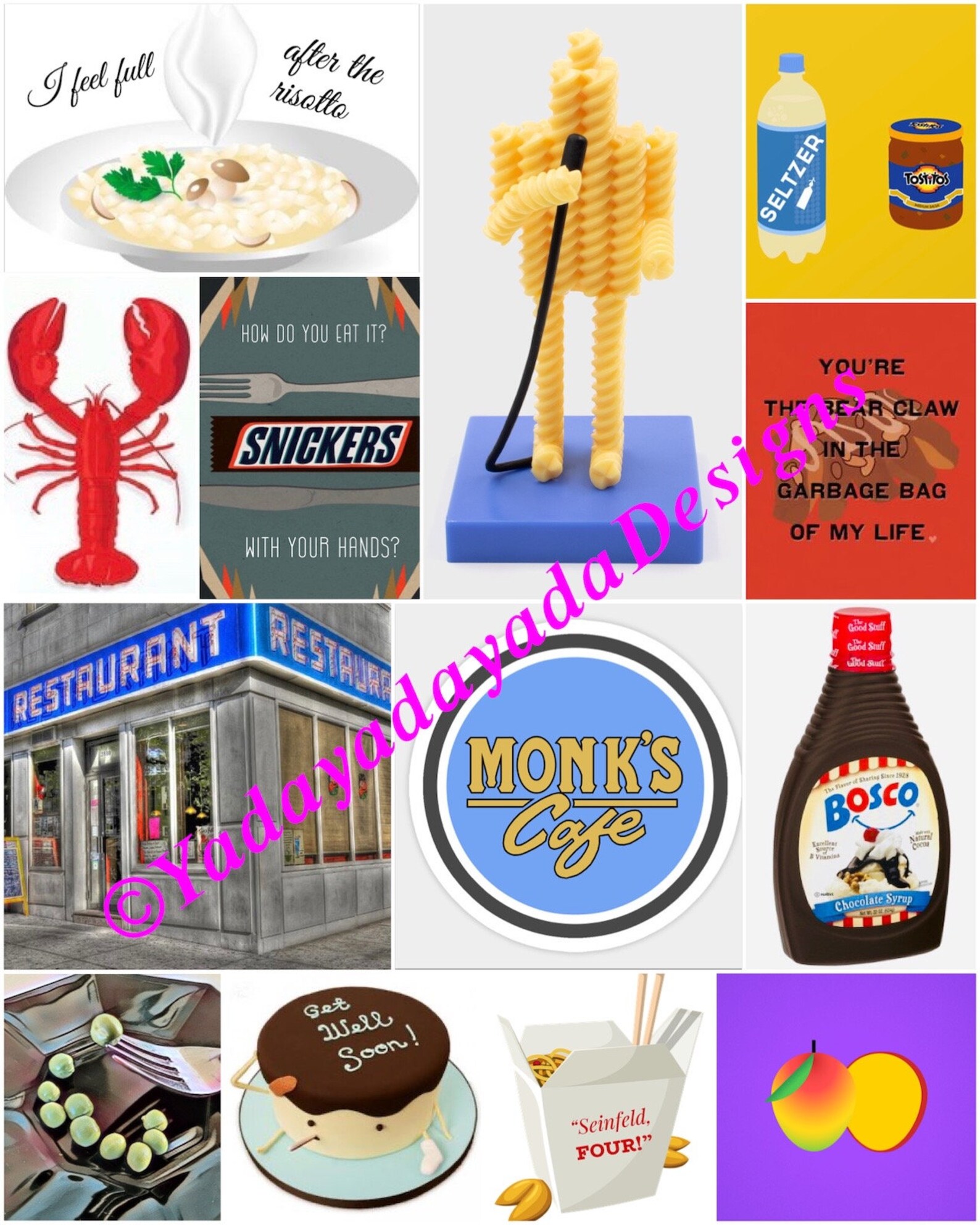 Seinfeld Food References Poster. "a Perfectly Sane Poster to Buy." - Etsy