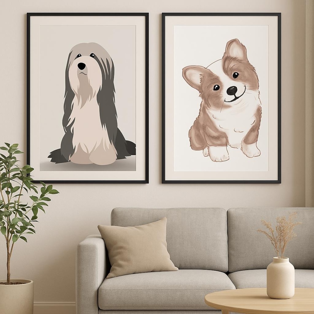 Set of 2 Large Format Wall Posters – Dogs (70x100 Cm) - Etsy UK