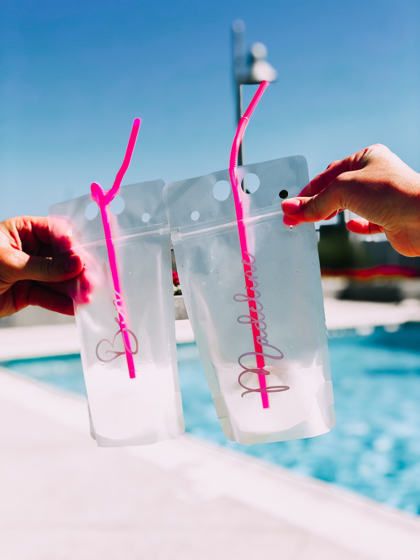 Drink Pouches Personalized Party Drink Pouch With Straw - Etsy