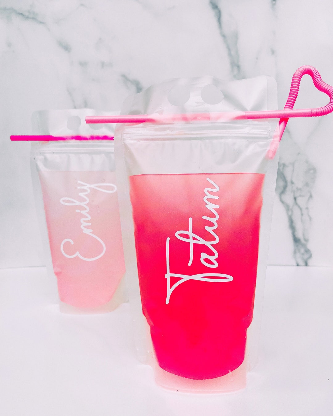 Drink Pouches Personalized Party Drink Pouch With Straw - Etsy