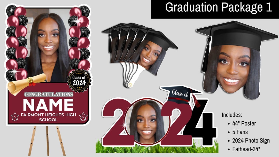 Graduation Signsgraduation Fansface on a Stickbig Face Cut Out47x24 ...
