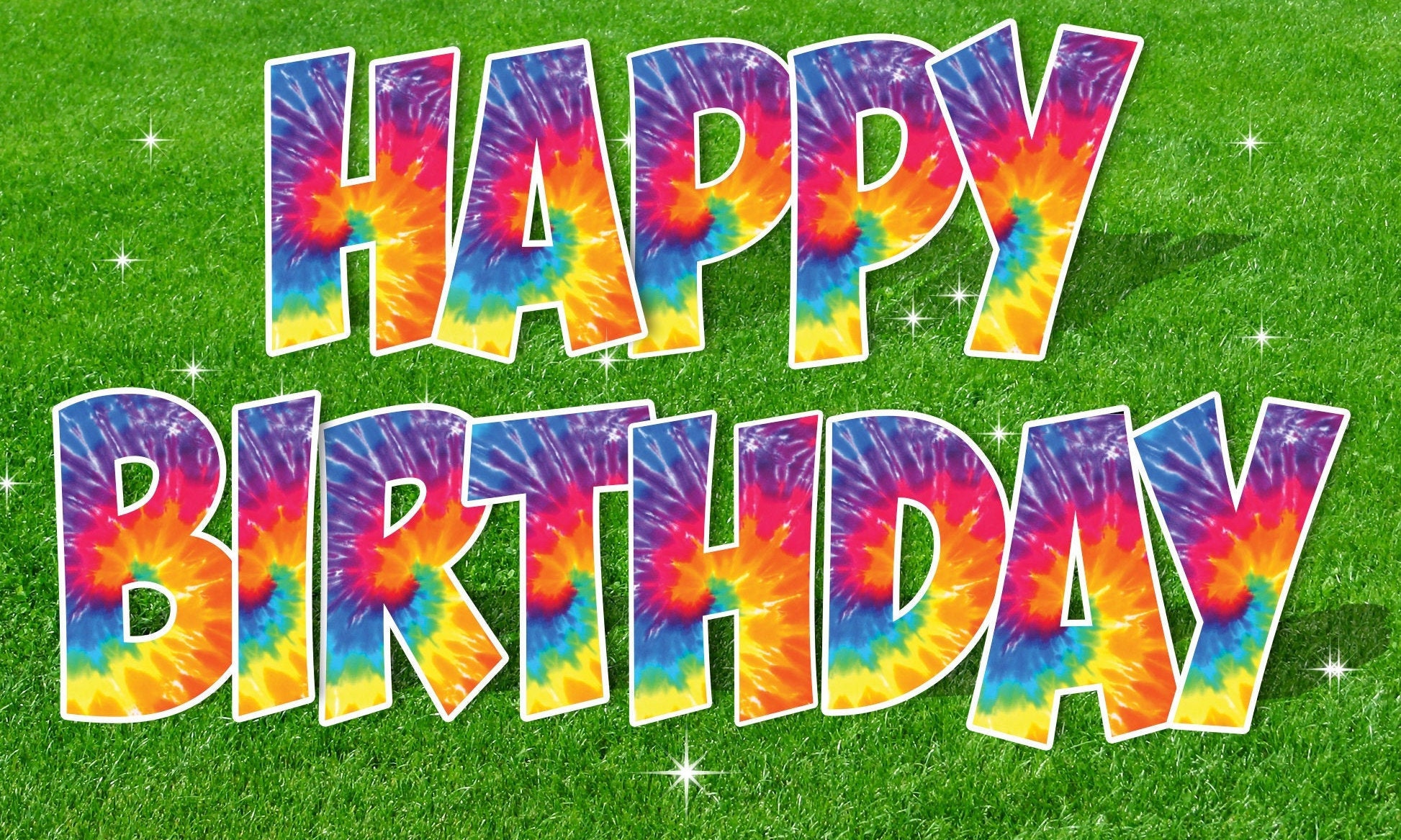 23 Tie Dye Happy BirthdayYard Signs Happy Birthday | Etsy