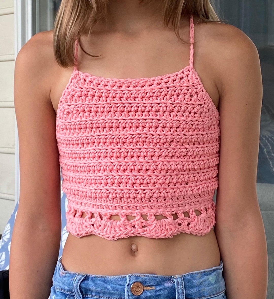 Girls : Crochet Halter Top - Crop Top - Lacy Tie Top - Summer Strappy ...