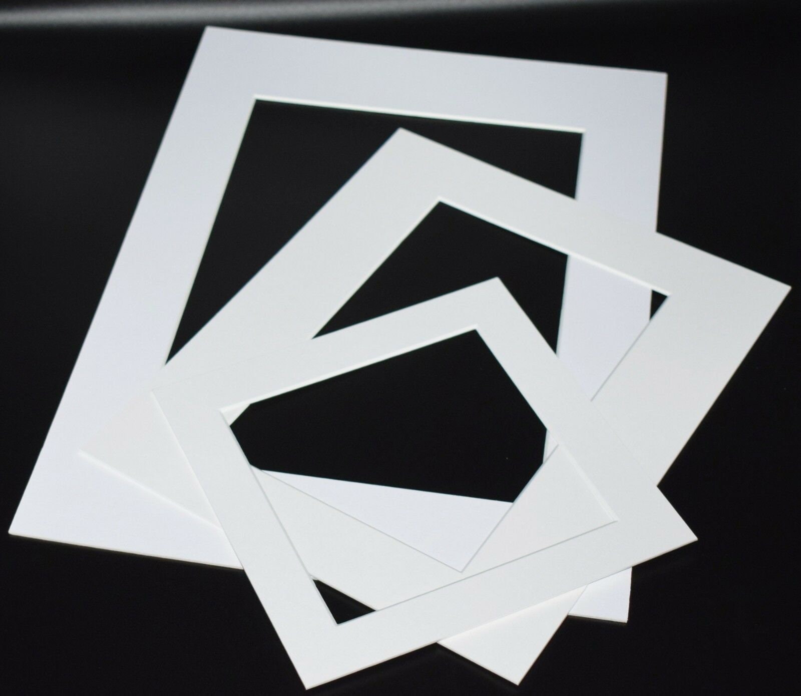 White Bevel Cut Mount Board for Photo Picture Frame 1.4mm White Core ...