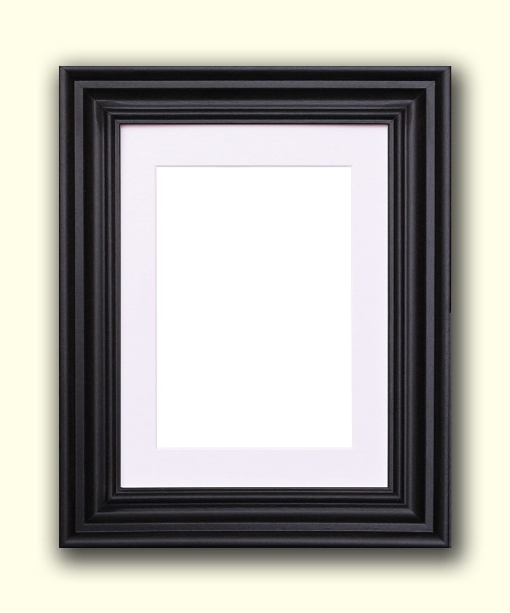 Black White Swept Photo Picture Frame Wooden Effect 6x4, 7x5, 8x6, 9x7 ...