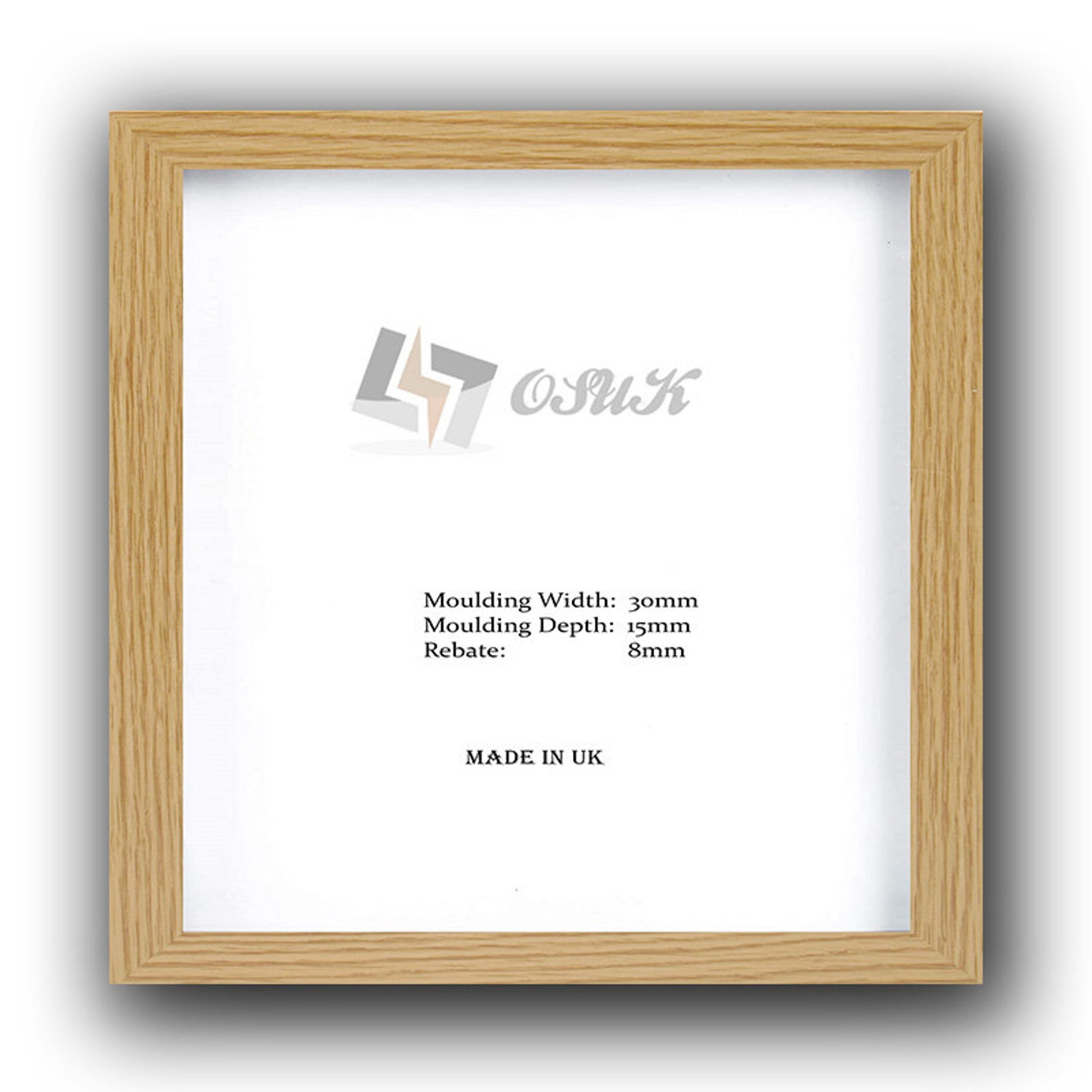 Square Size Photo Picture Frame Flat Wooden Effect Black Oak | Etsy UK