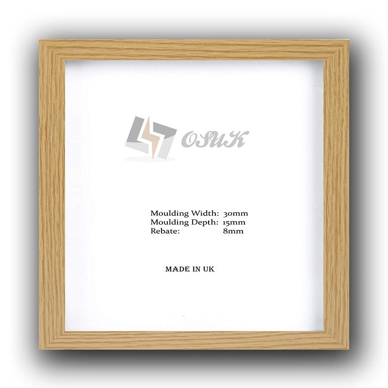 Square Size Photo Picture Frame Flat Wooden Effect Black Oak | Etsy UK