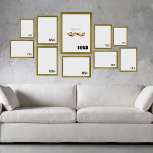 Gold 10 Piece Multi Picture Frame - Photo Frame - Collage Wall Art ...