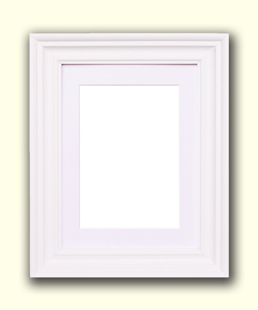 Black White Swept Photo Picture Frame Wooden Effect 6x4, 7x5, 8x6, 9x7 ...