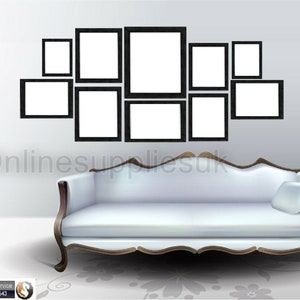 Black 10 Piece Multi Picture Frame Photo Frame Collage Wall - Etsy UK