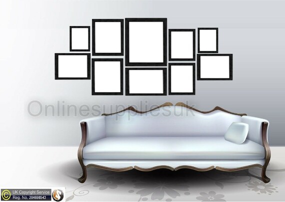 Black 10 Piece Multi Picture Frame Photo Frame Collage Wall | Etsy UK