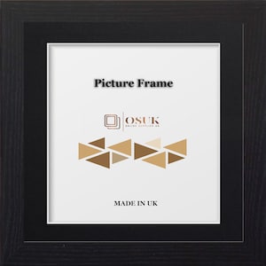 Black Square Photo Frame With Mounts - Black Wooden Effect Square ...