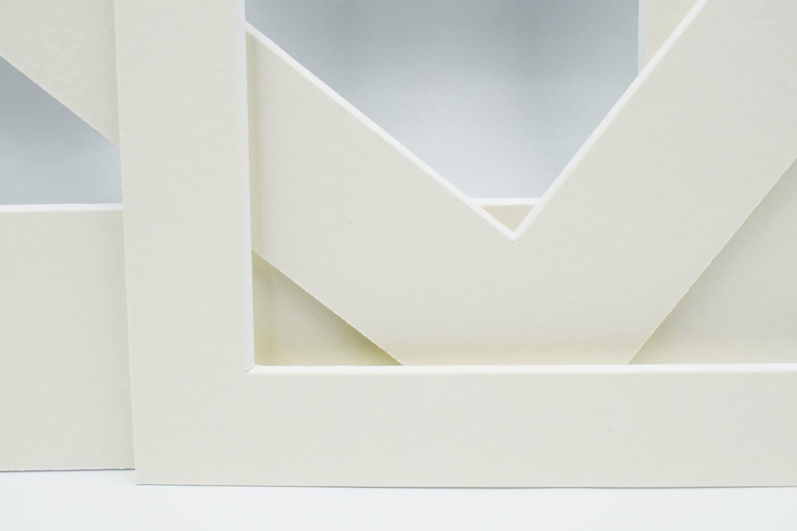 Ivory Bevel Cut Mount Board for Photo Picture Frame 1.4mm White Core ...