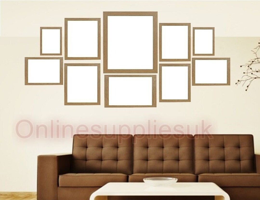 Oak 10 Piece Multi Picture Frame - Oak Photo Frame - Collage Wall Art ...