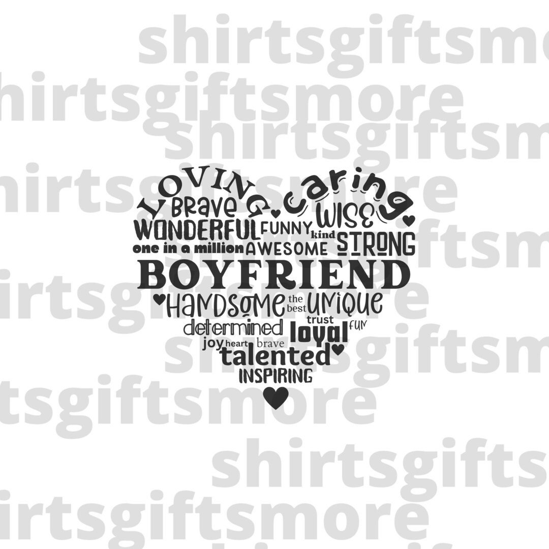 Boyfriend Heart Svg, Shirt Design for Cricut, Positive Statements, BF ...