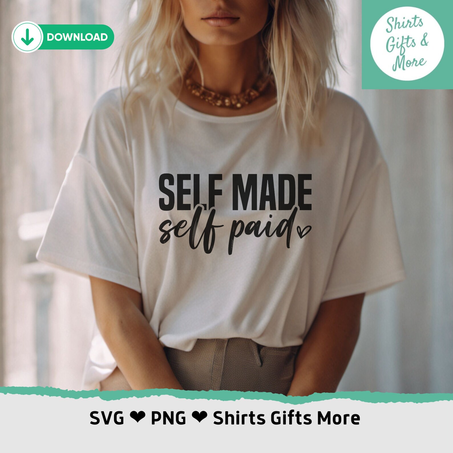 Self Made Self Paid PNG & SVG, Entrepreneur Svg File for Cricut, Woman ...