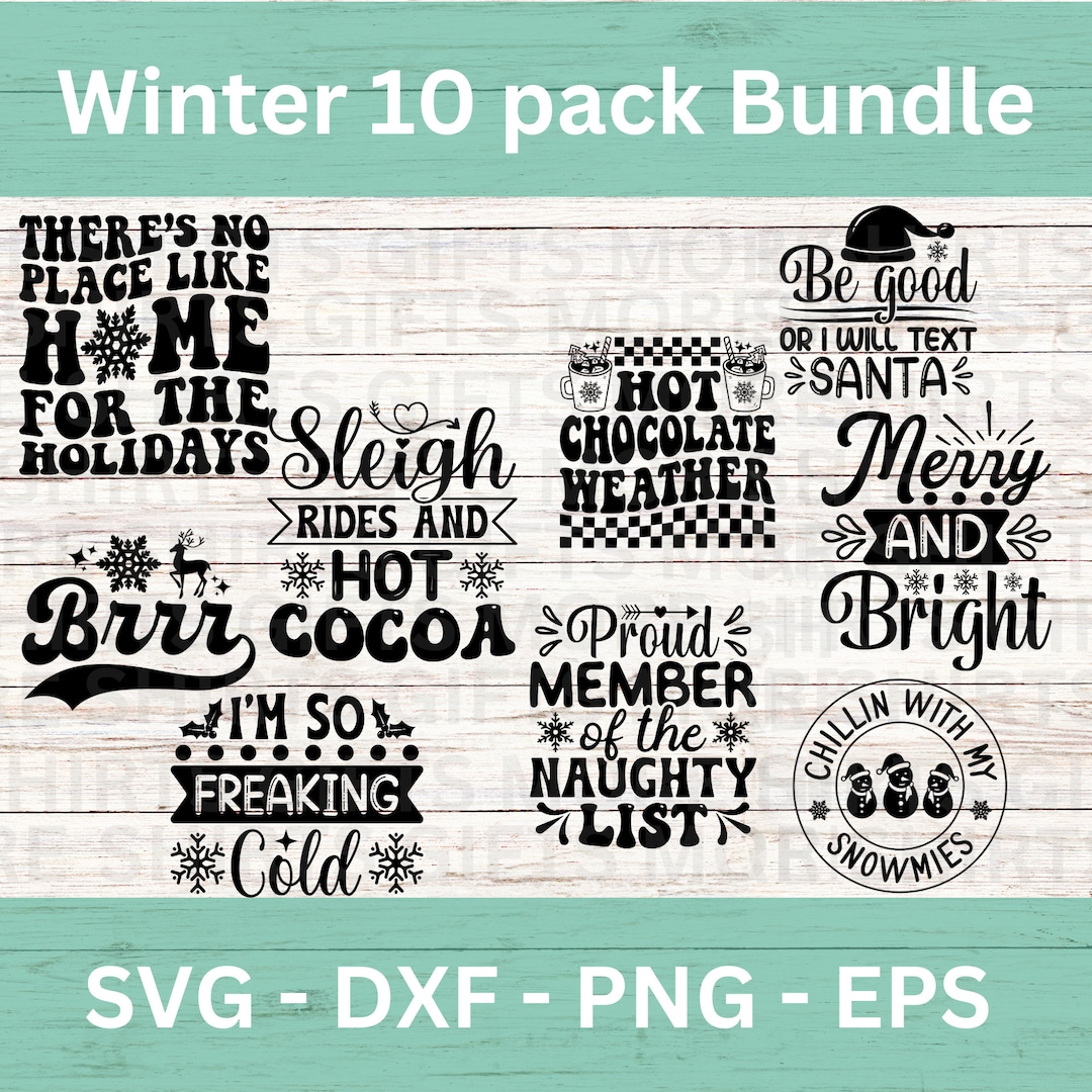 Winter SVG & PNG Bundle, Winter Shirt Svg for Cricut, Sweater Weather ...