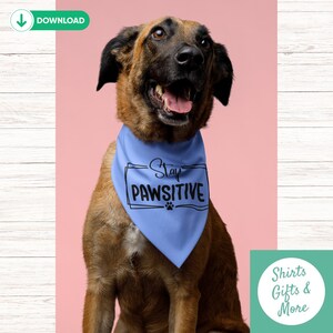 Stay Positive SVG & PNG Pawsitive Dog Pun Play on Words Cricut Svg File ...