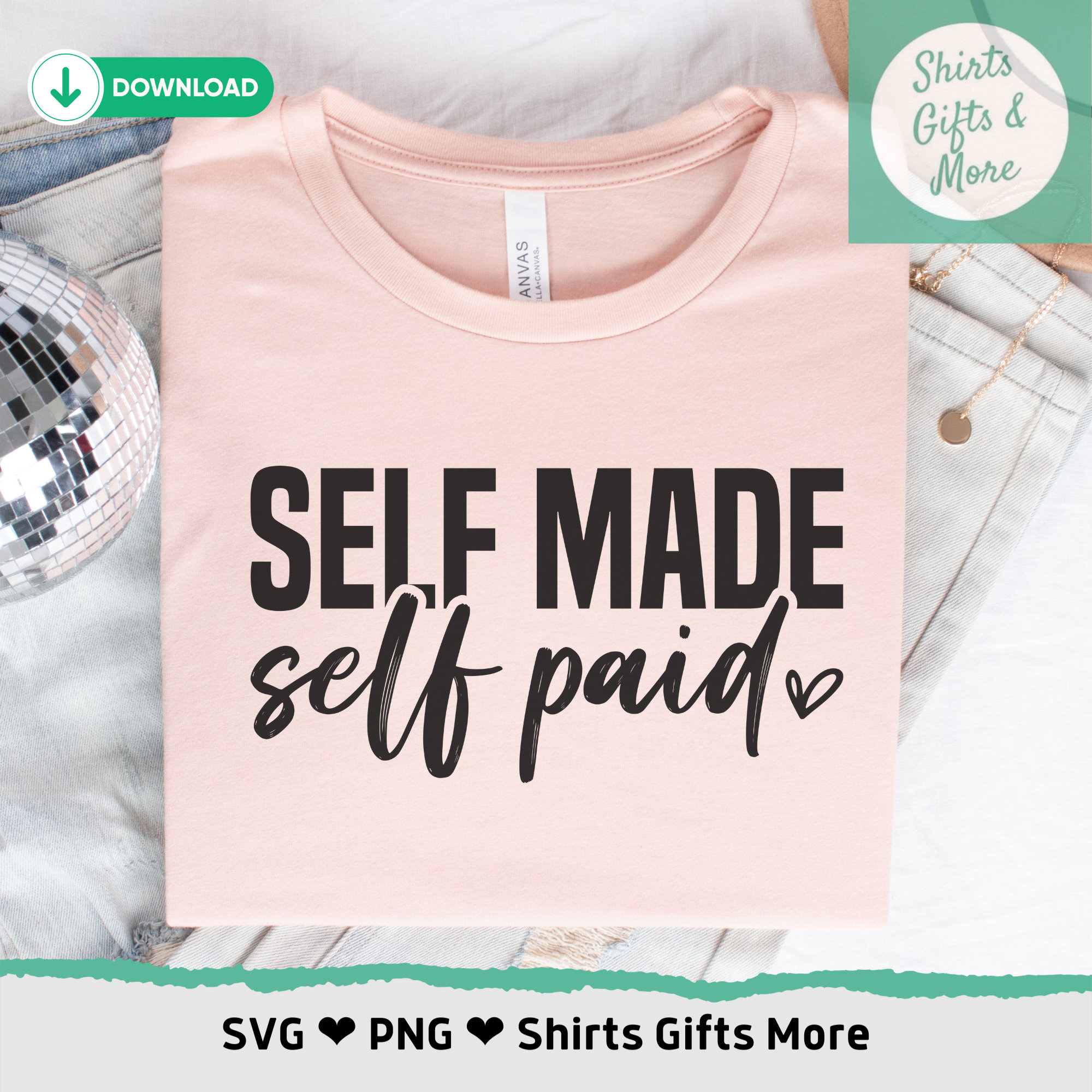 Self Made Self Paid PNG & SVG, Entrepreneur Svg File for Cricut, Woman ...