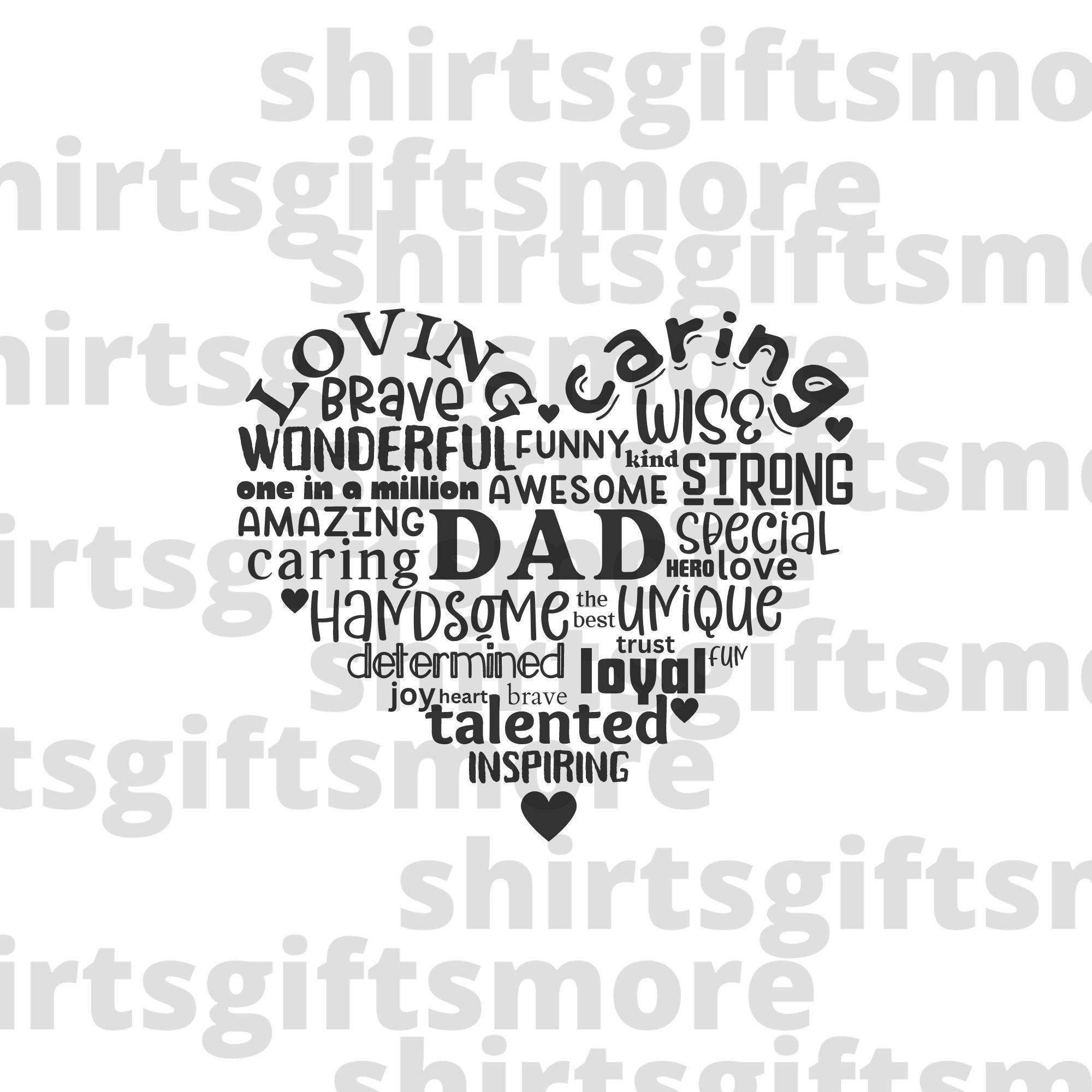 Dad Heart SVG & PNG Father Positive Quotes Unique and - Etsy