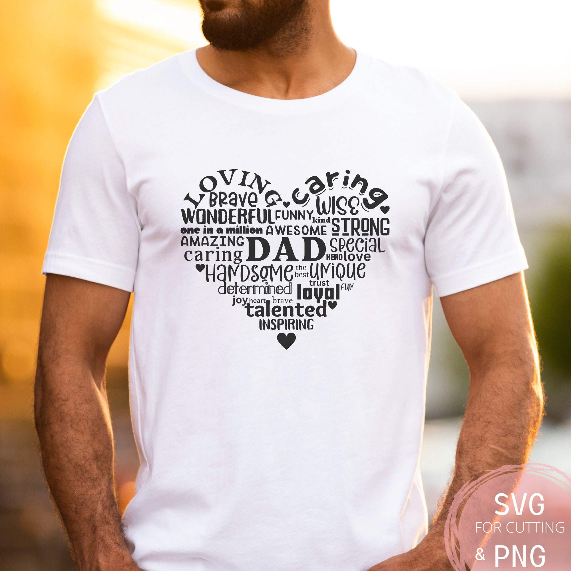 Dad Heart SVG & PNG Father Positive Quotes Unique and - Etsy Australia