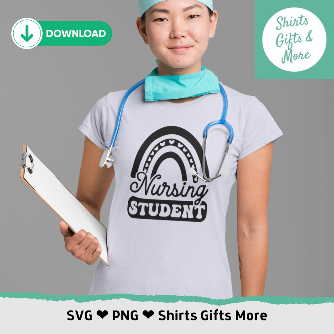 Student Nurse SVG & PNG Nursing Student Rainbow File for Cricut ...
