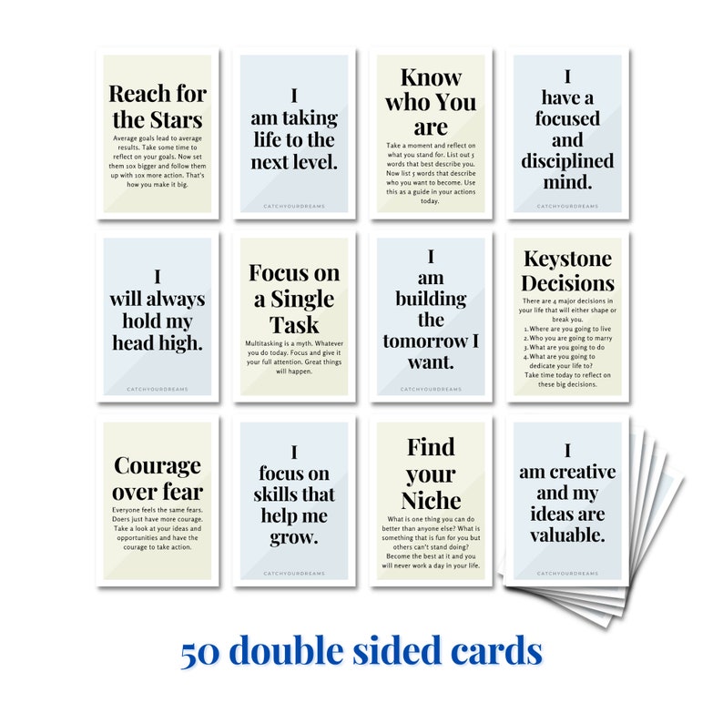 Motivational Affirmation Cards: Mind of A Champion - Action Steps - Etsy