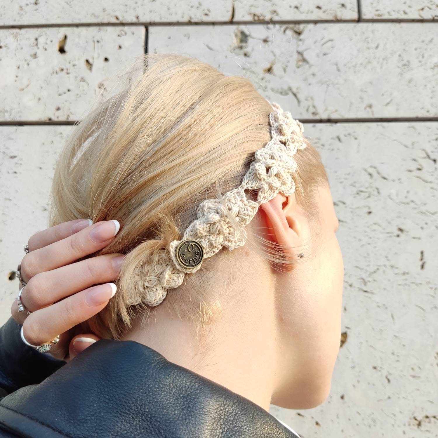 Headband Crocheted in 3D Flower Pattern From Fine Macrame Yarn - Etsy