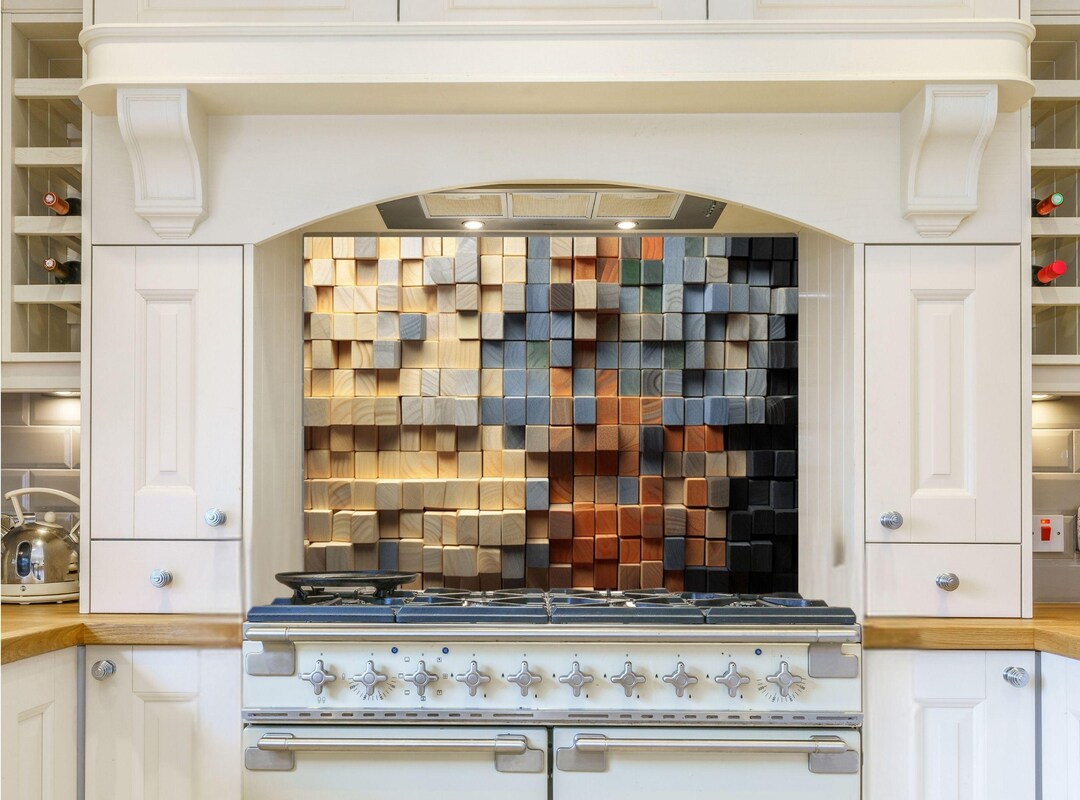 Artistic Arrangement of Colorful Wooden Blocks 5/32″ Kitchen Glass ...