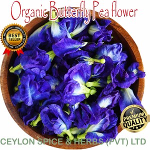 Butterfly Pea Flower ,25 GRAMS Organic Whole Flower, Air Dehydrated ...