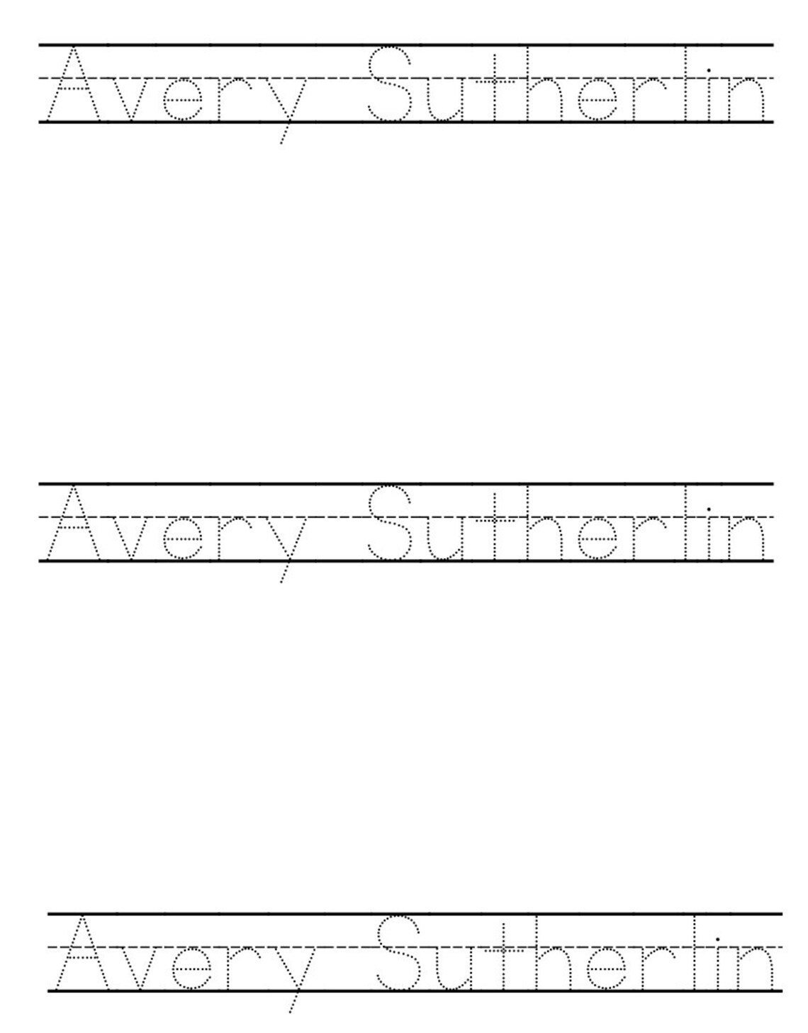 Custom Name Tracing Worksheet, Personalized Handwriting Practice ...