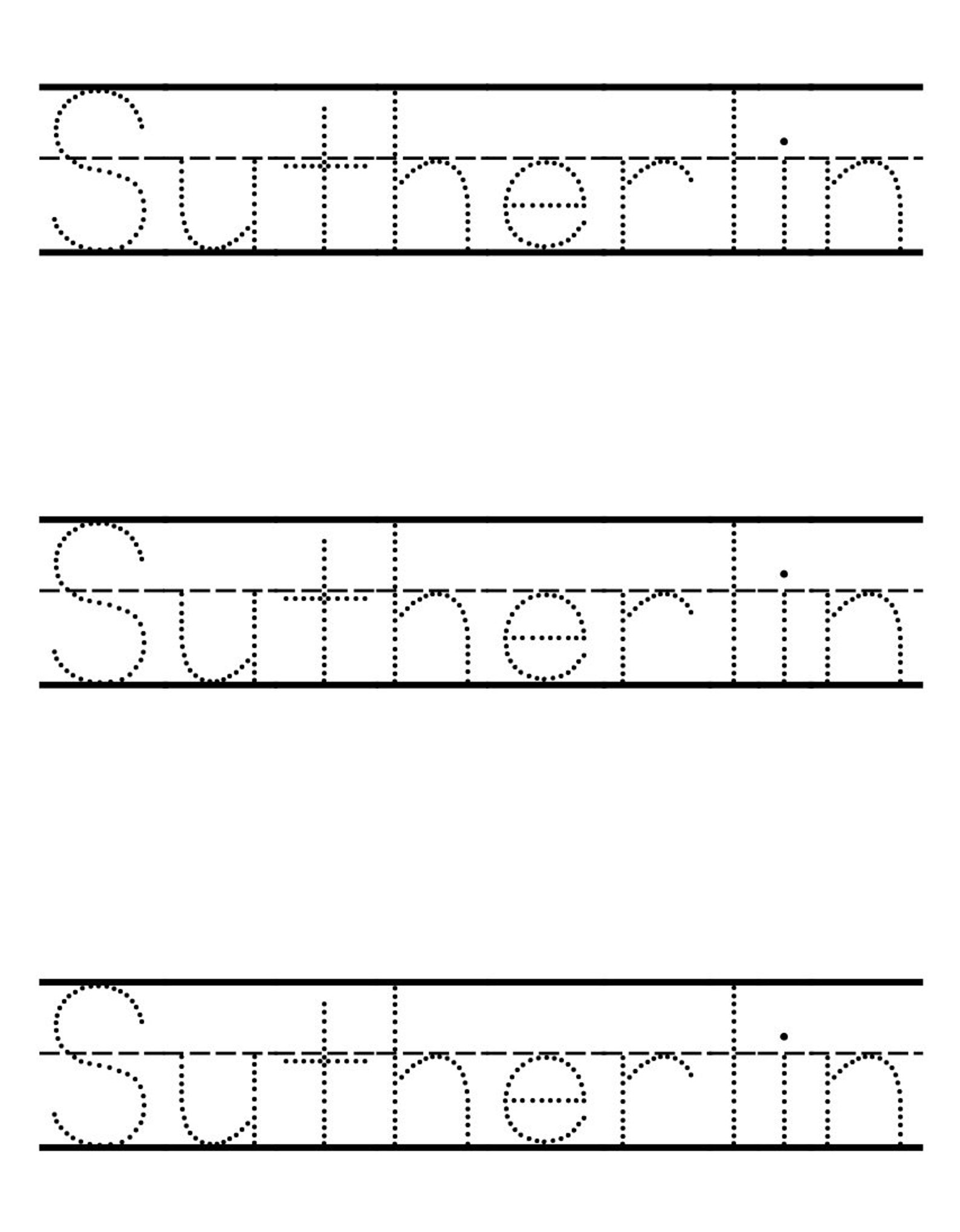 Custom Name Tracing Worksheet, Personalized Handwriting Practice ...