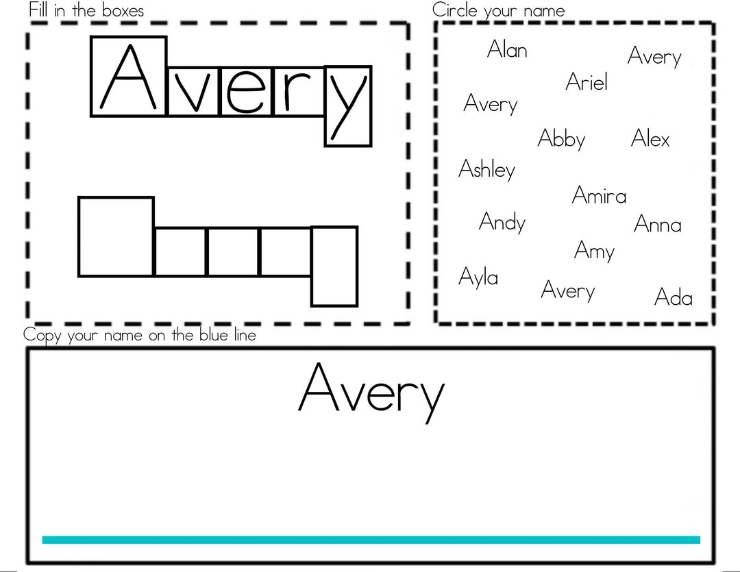 Name Worksheet - Etsy