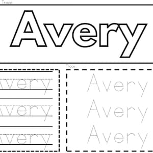Name Tracing Worksheet - Etsy