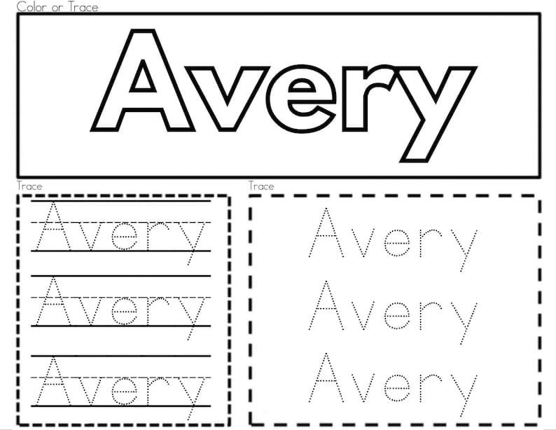 Name Tracing Worksheet - Etsy