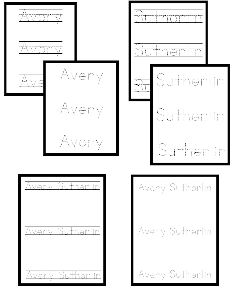 Custom Name Tracing Sheets, First and Last Name Practice, Name Tracing ...