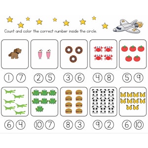 Count and Color Numbers 1-10 - Etsy