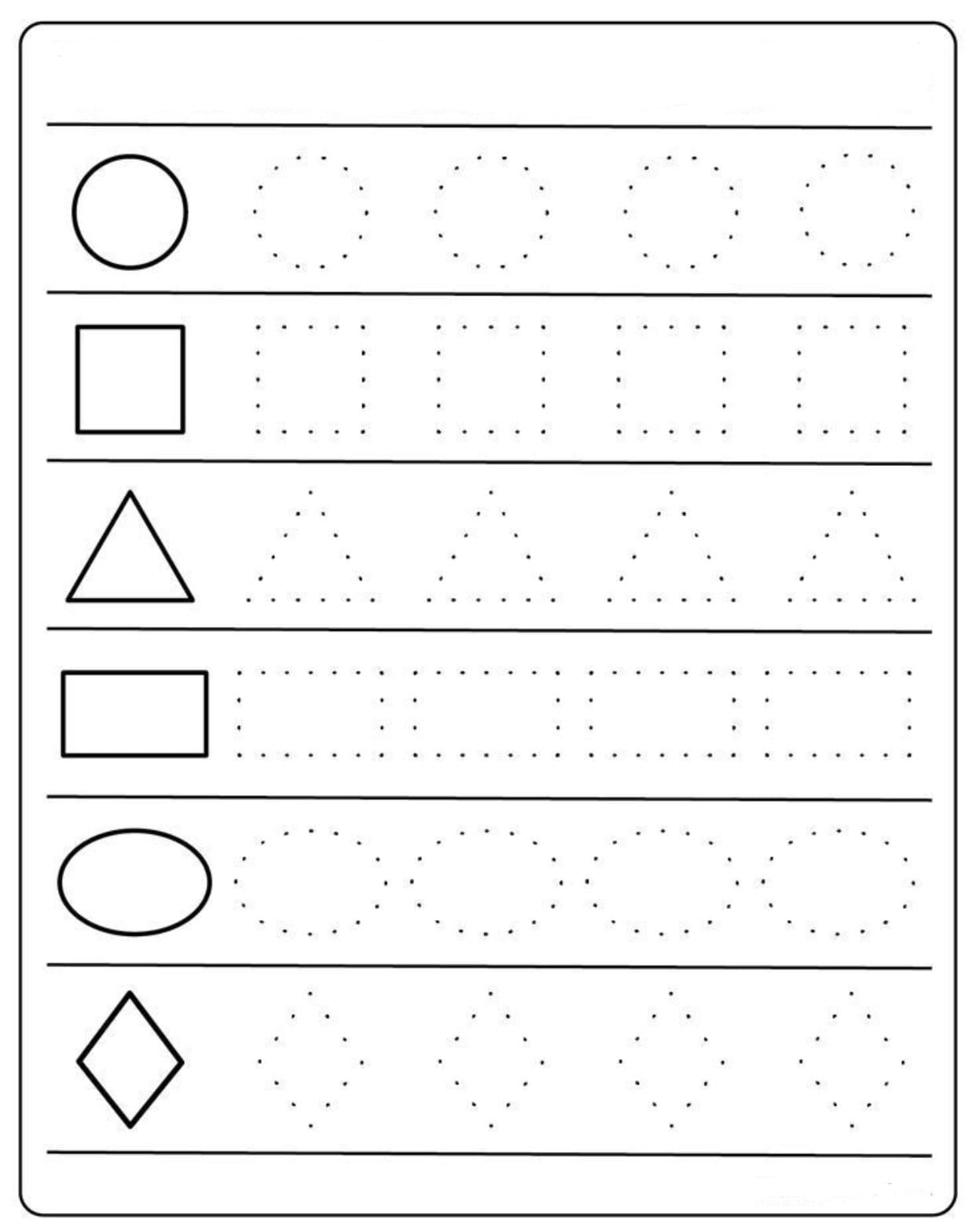 Shapes Tracing Sheet - Etsy