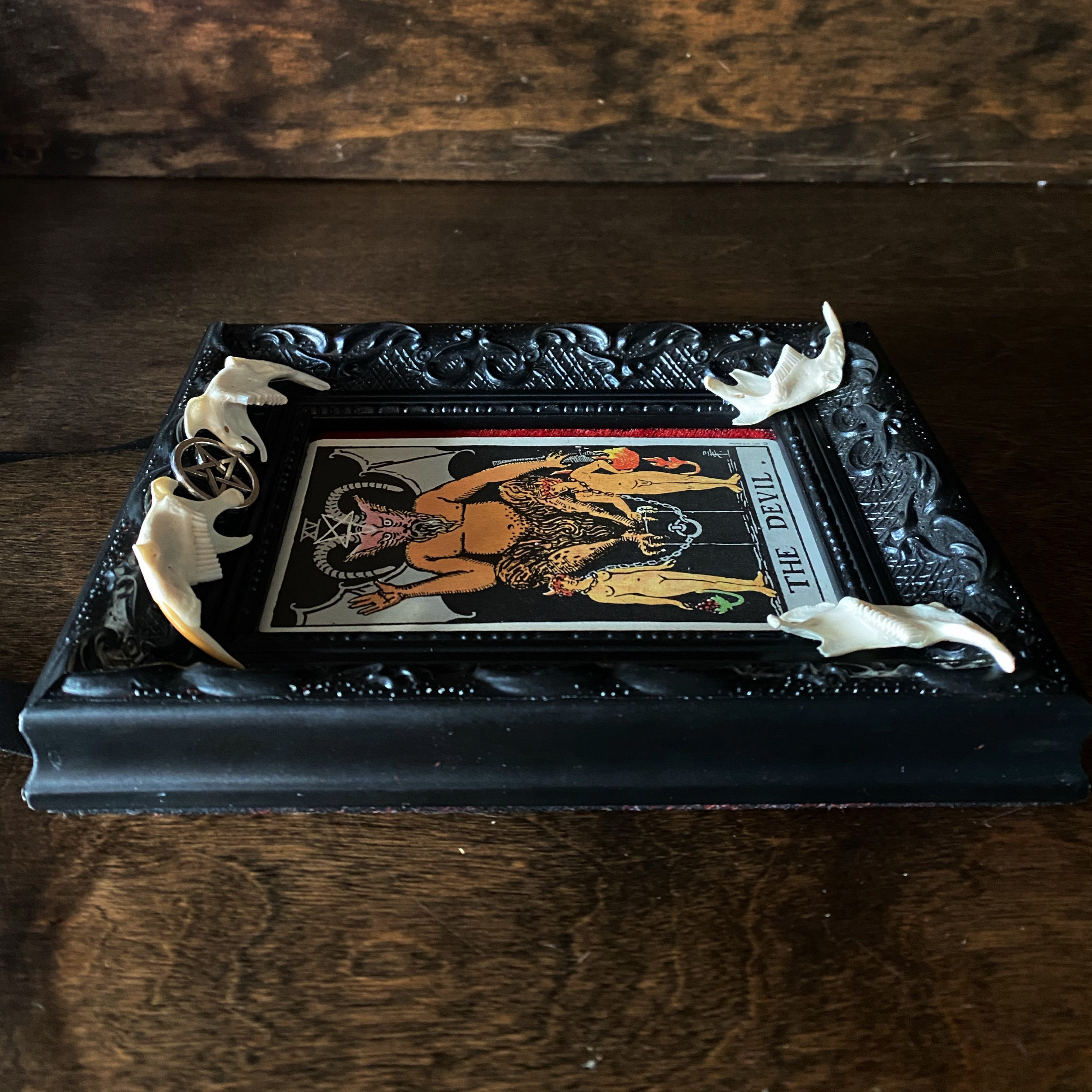 Vintage Tarot Card Framed Occult Art Real Bone Art | Etsy Australia