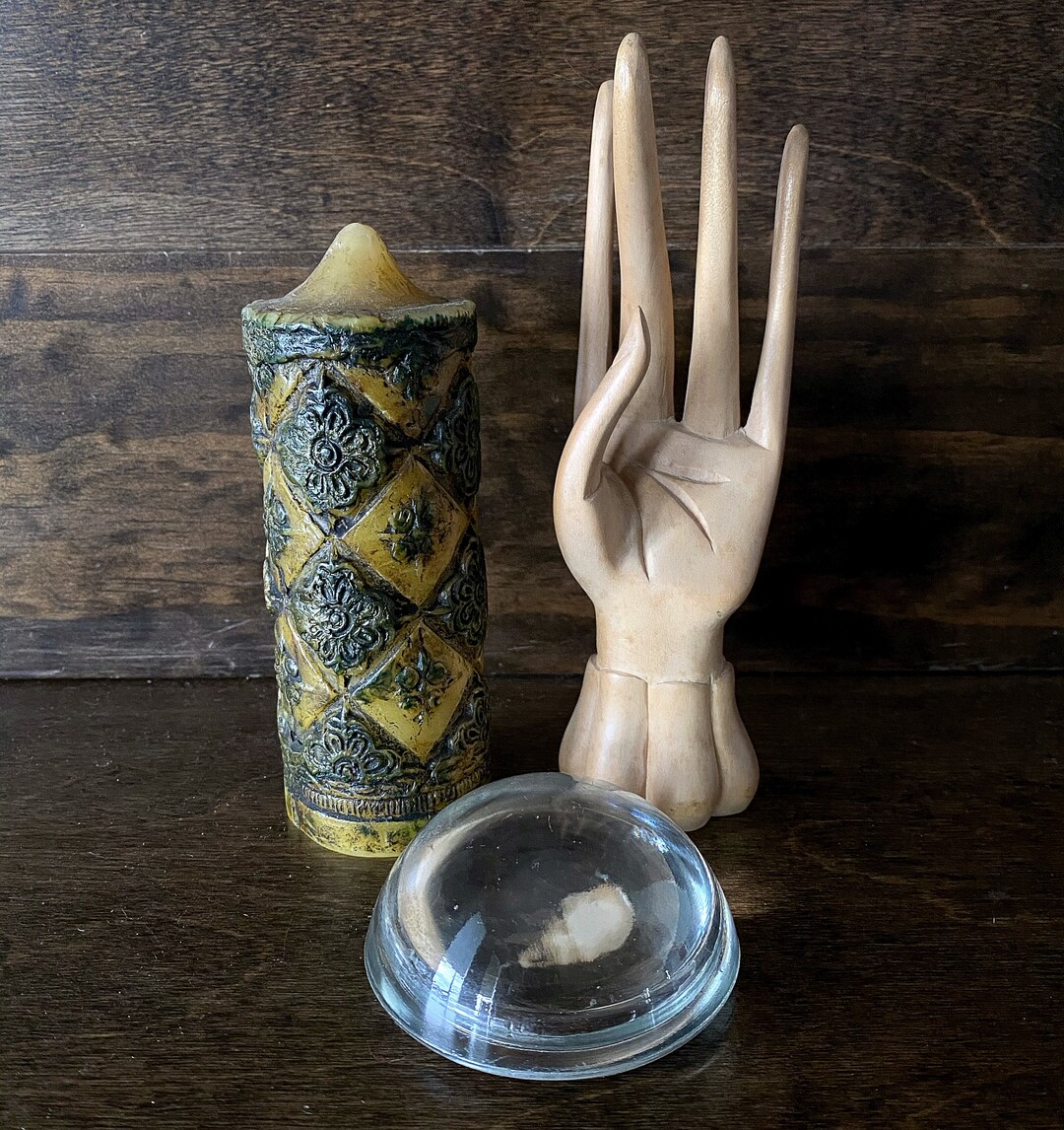 Vintage Glass Magnifier, Convex Lens Magnifier, Convex Glass Magnifying ...