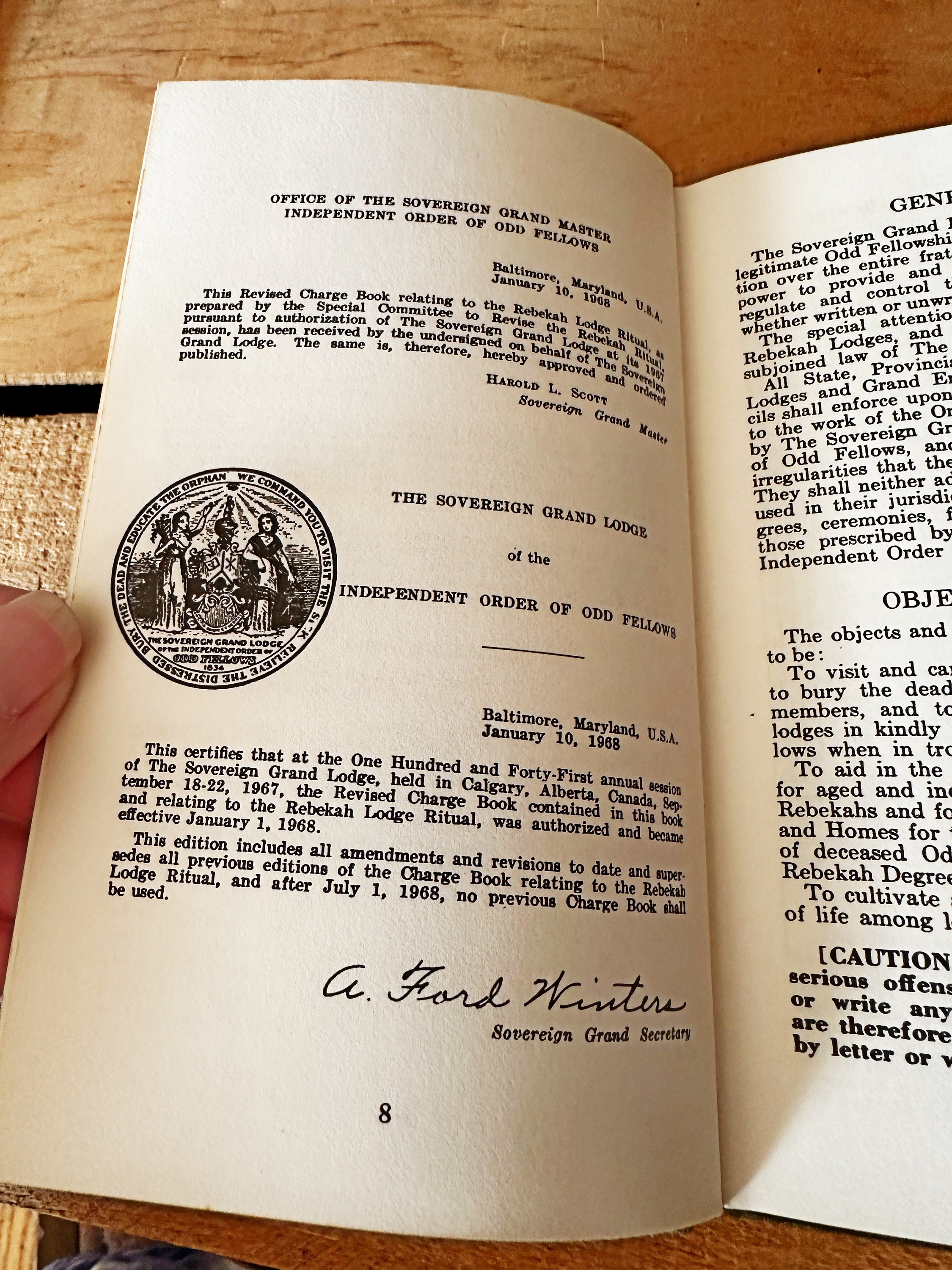 Vintage Odd Fellows Charge Book, Copyright 1968, Oddities Collectable ...