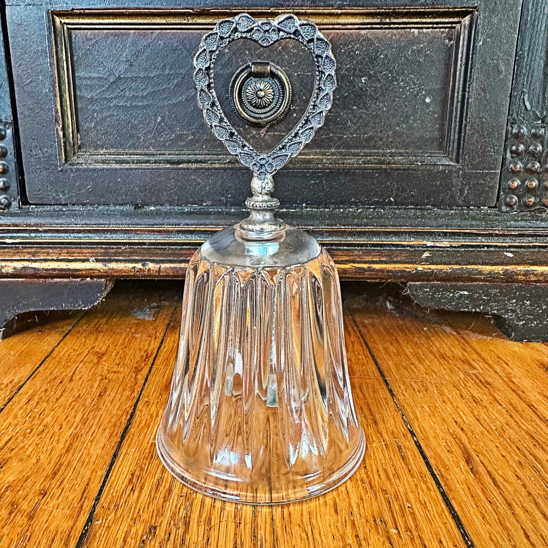 Vintage Glass Bell, Spell Bell, Altar Tools, Witch Tools, Heart Bell ...