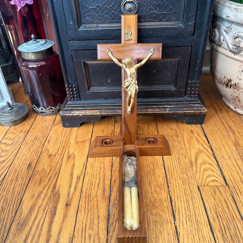 Vintage Catholic Sick Call Set Crucifix Last Rites Travel Altar Holy ...