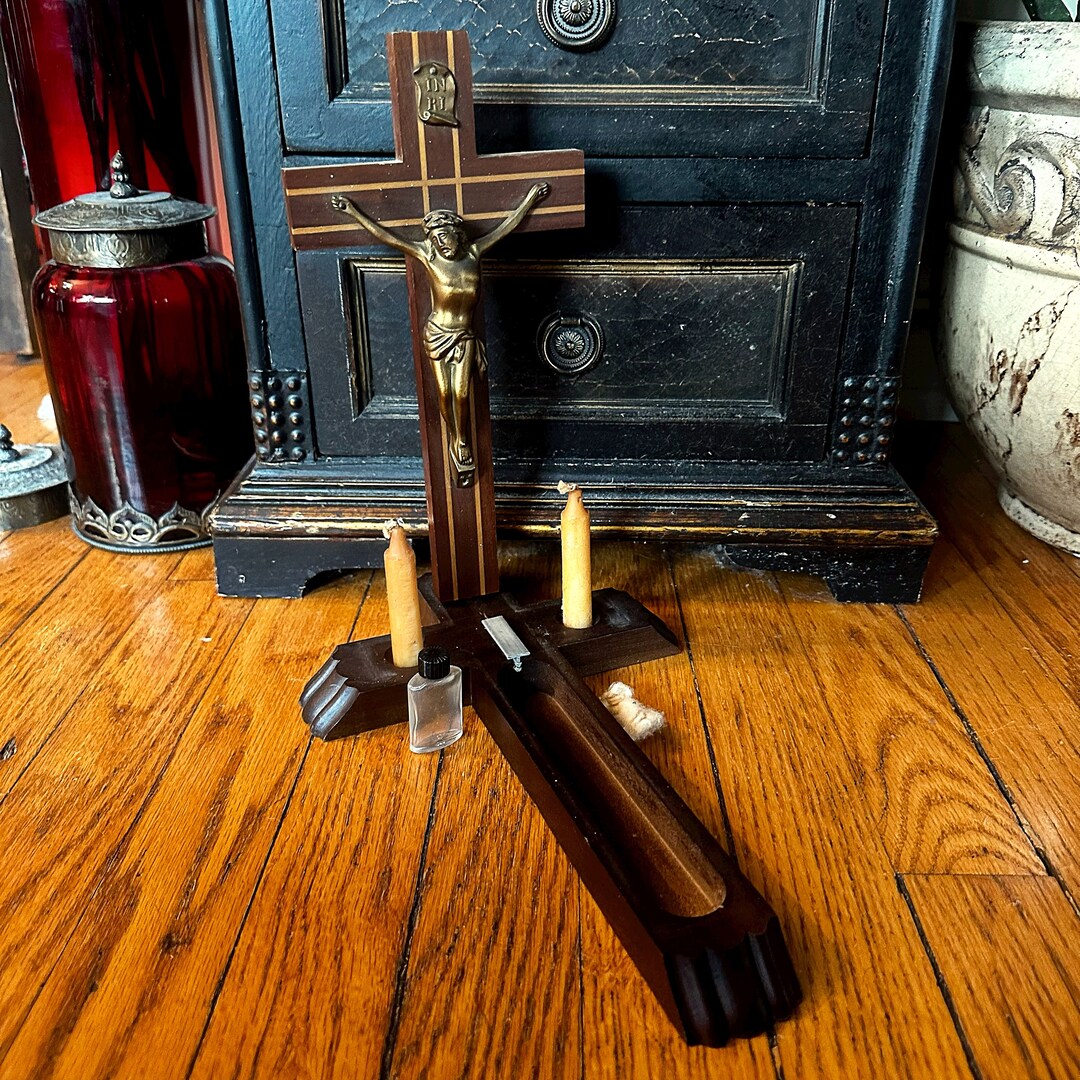 Vintage Last Rights Kit, Sick Call Cross, Priest's Kit, Vintage ...