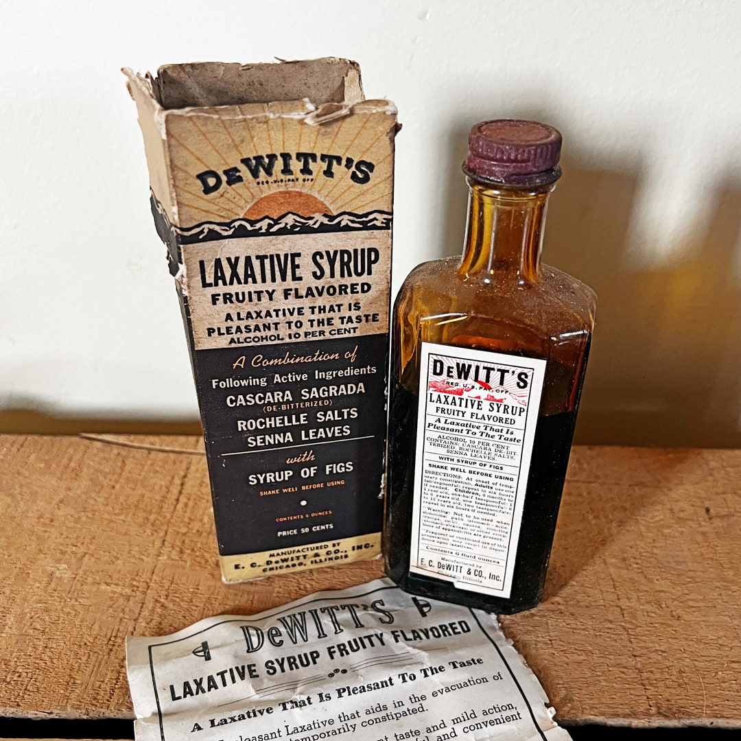 Antique Medicine Bottle, Dewitt's Laxative Bottle, With Original Box ...