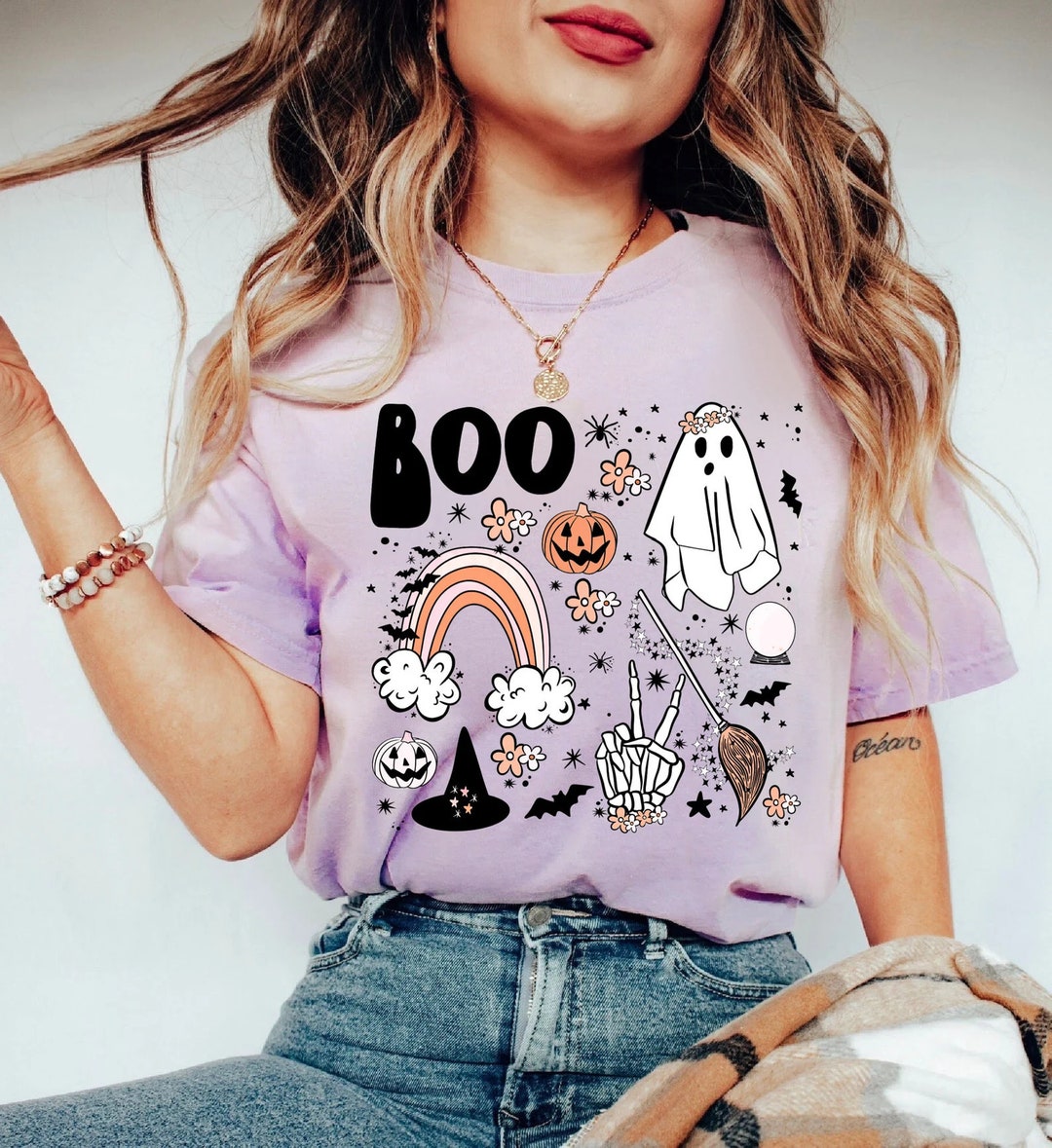 Retro Halloween Comfort Colors Shirt, Pumpkin Shirt, Vintage Halloween ...