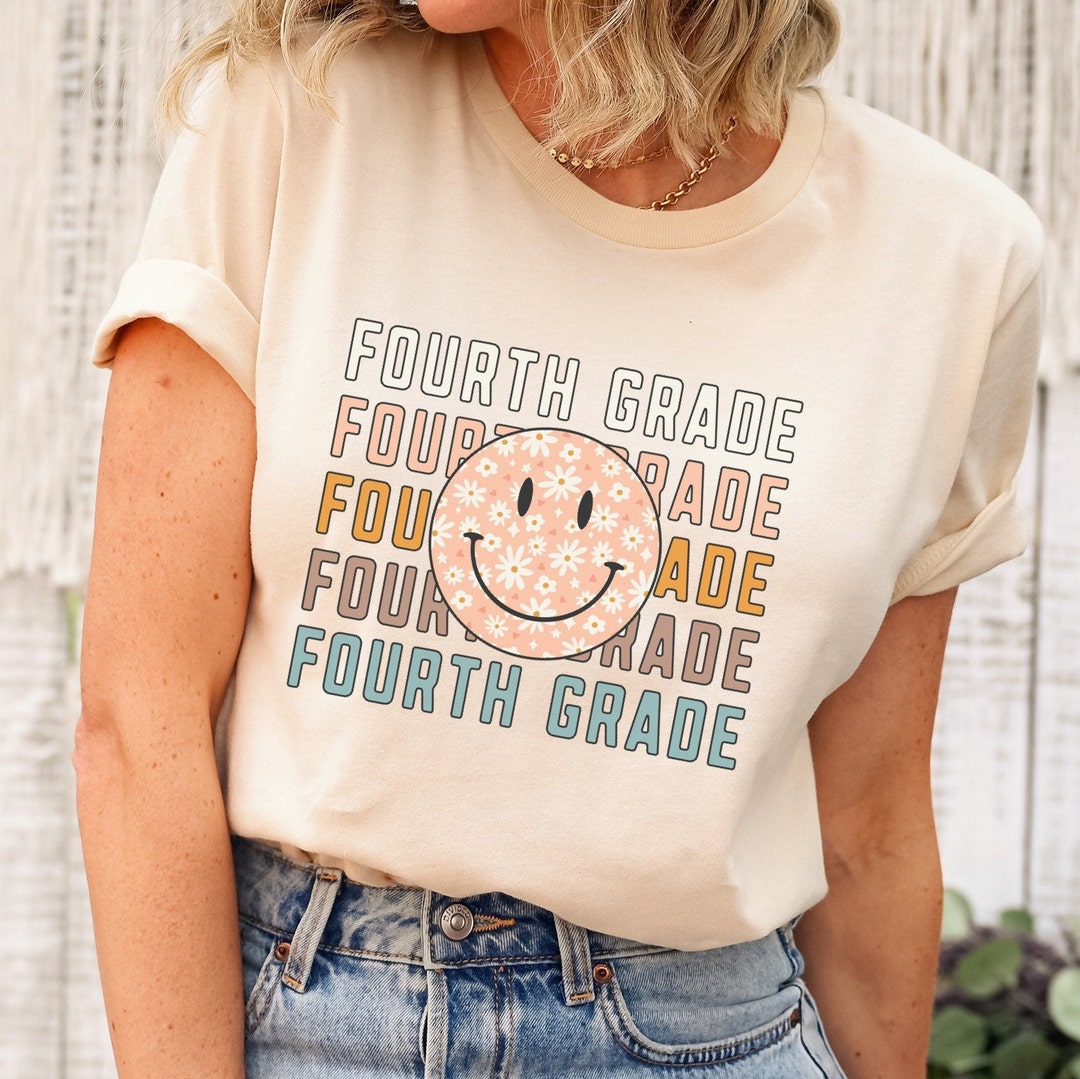 Fourth Grade Teacher Shirt, Retro Teacher Shirt, 4th Grade Team Tshirts ...