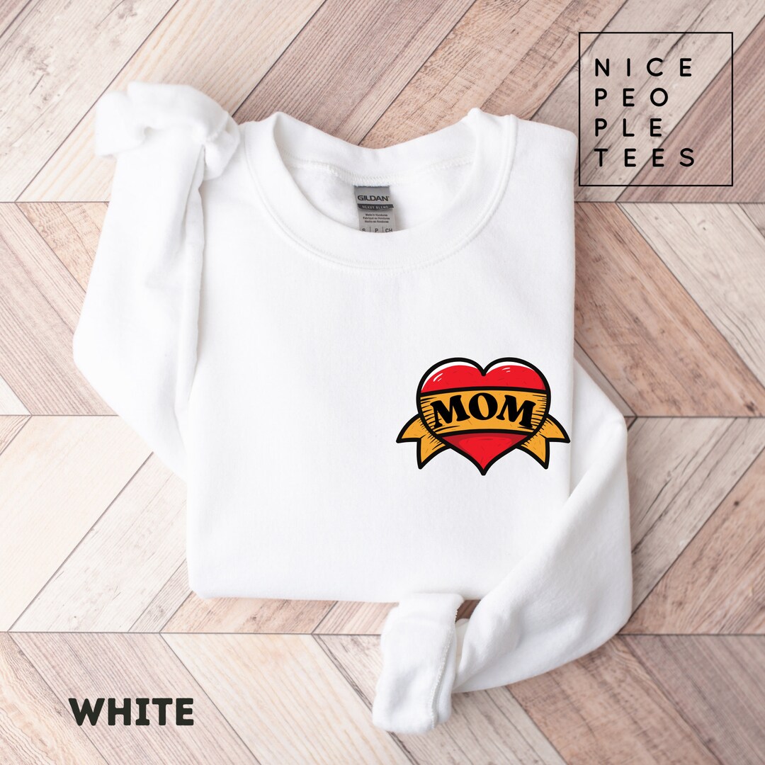 Mom Heart Tattoo Sweatshirt, Funny Valentine Gift for Mom - Etsy