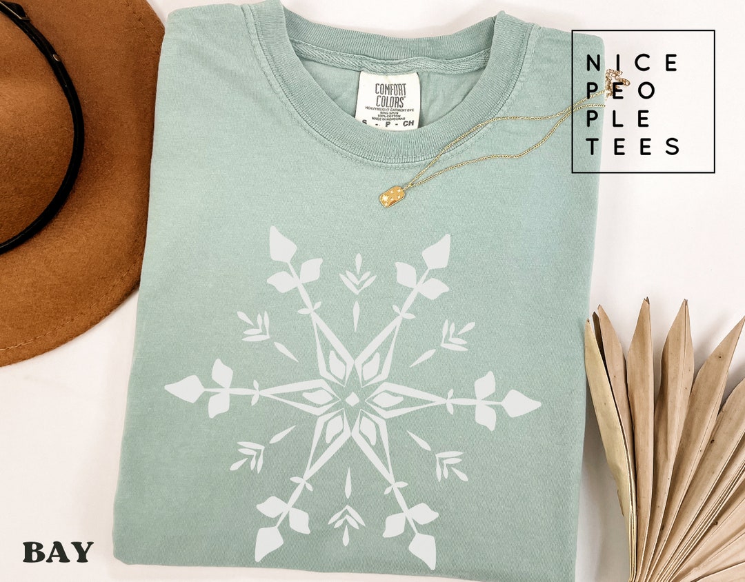 Christmas Comfort Colors Shirt, Snowflake Shirt, Holiday Shirt, Womens ...