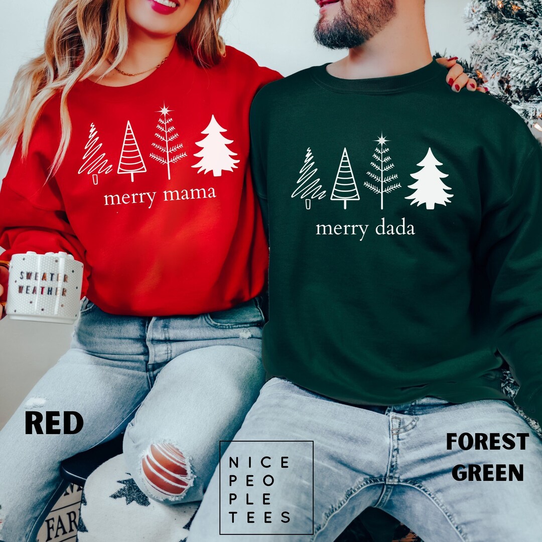Mom and Dad Christmas Sweatshirt, New Mom and Dad Christmas Shirt ...